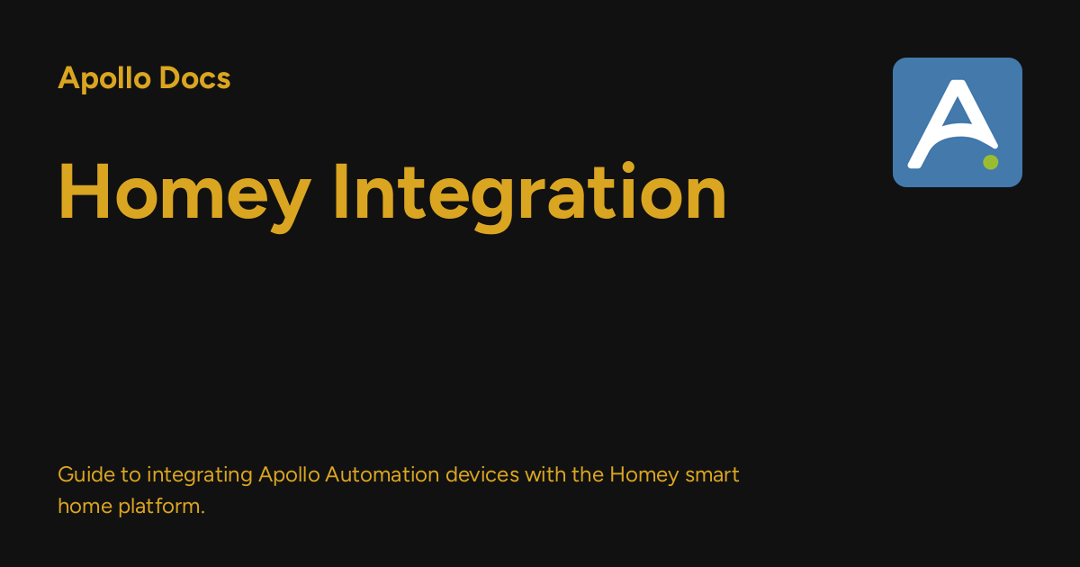Homey Integration - Apollo Docs