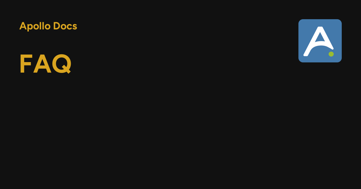 FAQ - Apollo Docs