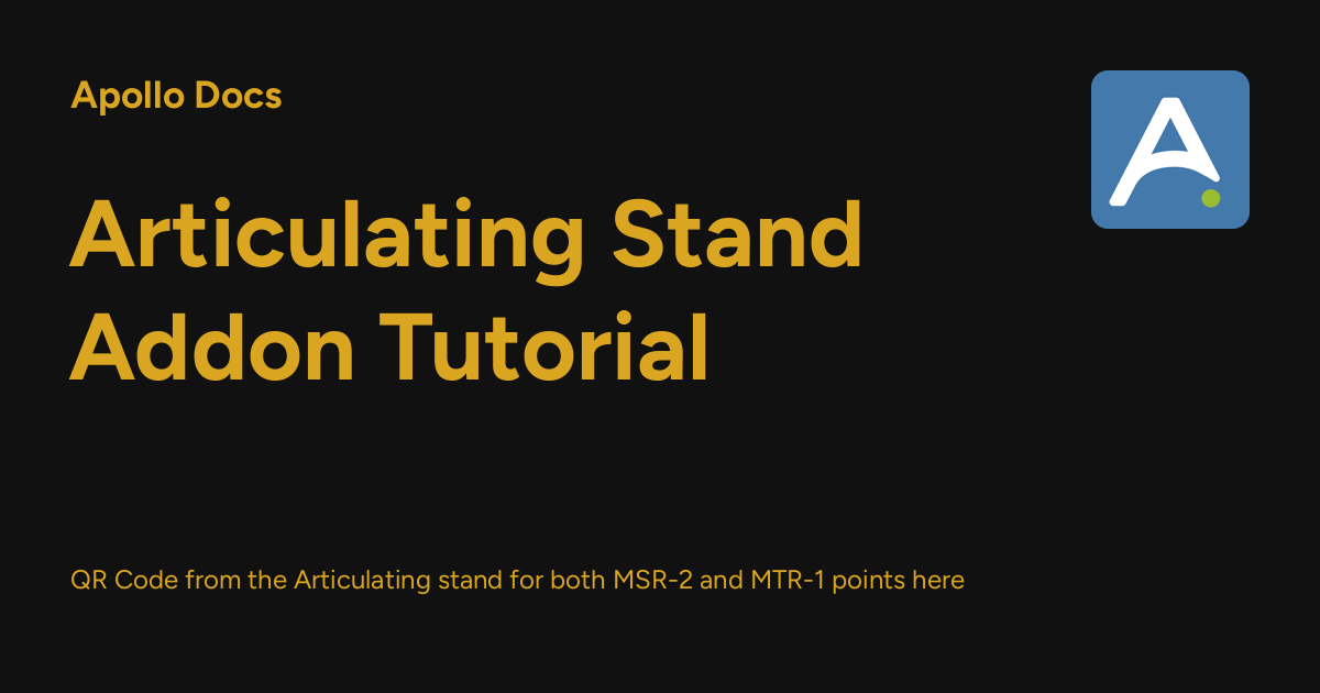 Articulating Stand Addon Tutorial - Apollo Docs