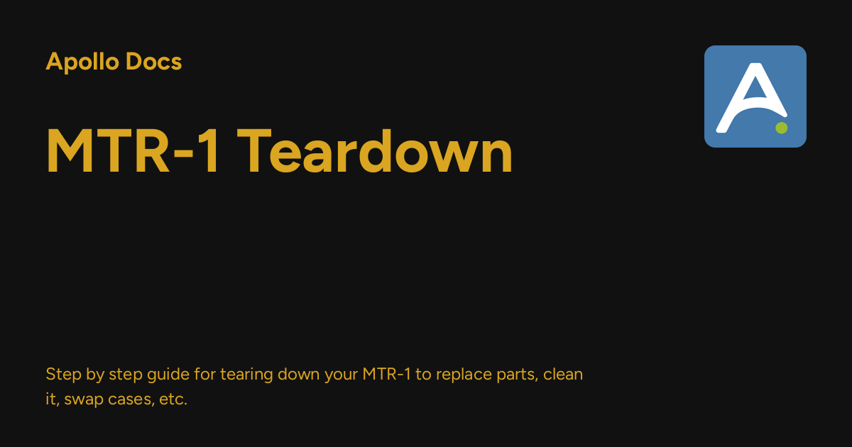 MTR-1 Teardown - Apollo Docs